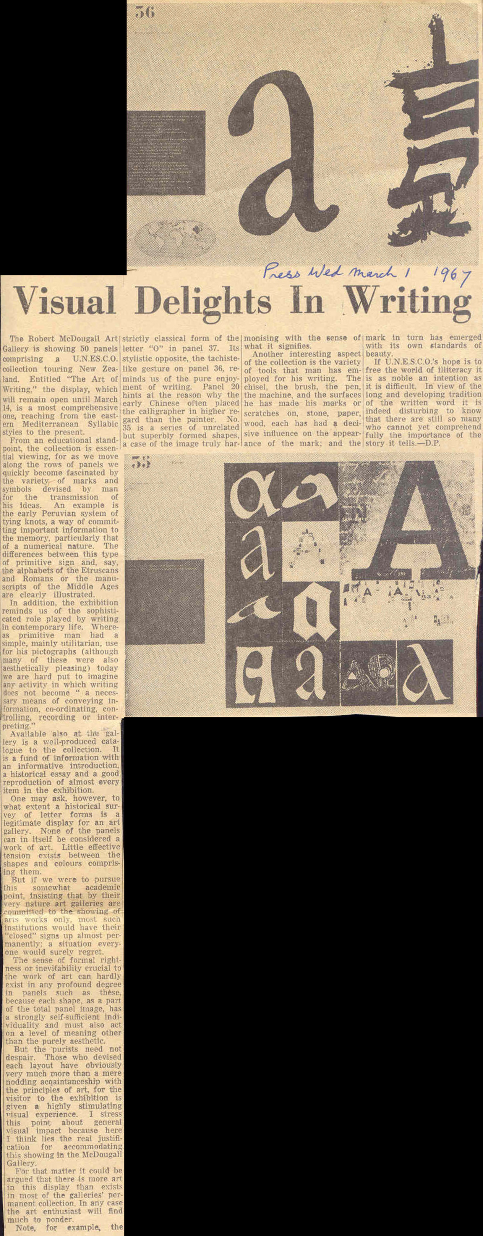 UNESCO Art of Writing | Christchurch Art Gallery Te Puna o Waiwhetū