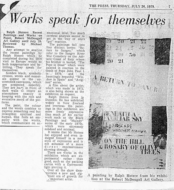 Ralph Hotere: Recent Paintings and Works on Paper | Christchurch Art ...