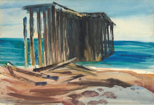 Wharf at Onekaka by Charles Brasch | Christchurch Art Gallery Te Puna o ...